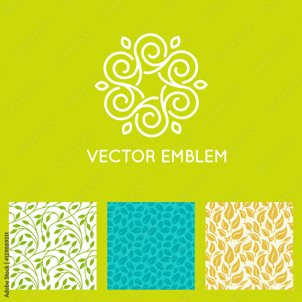 Vector set of logo design templates, seamless patterns Stock Vector ...