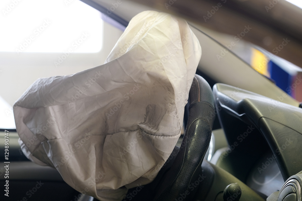 Airbag exploded at a car accident Stock Photo | Adobe Stock