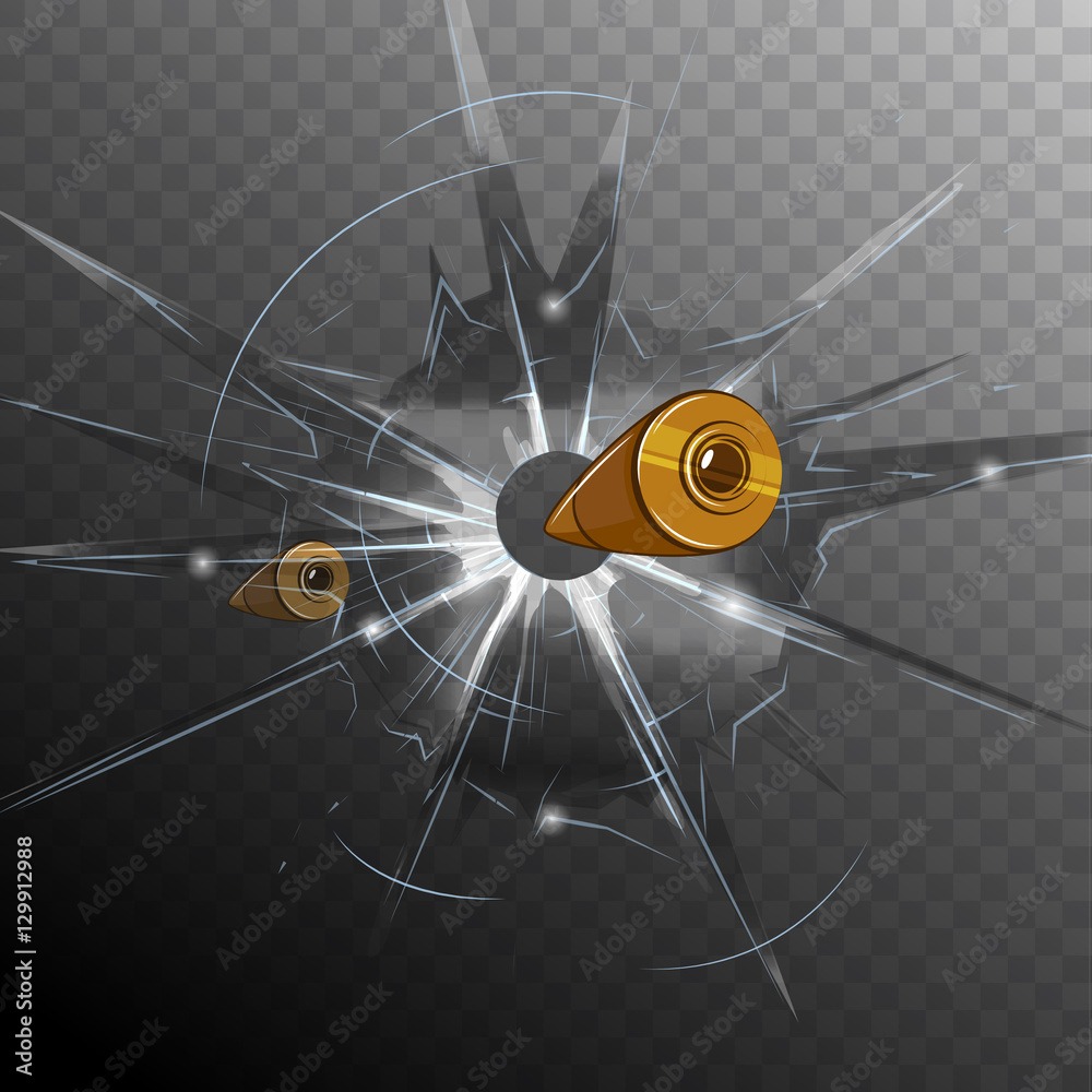 Bullet Broken Glass Concept Stock Vector | Adobe Stock