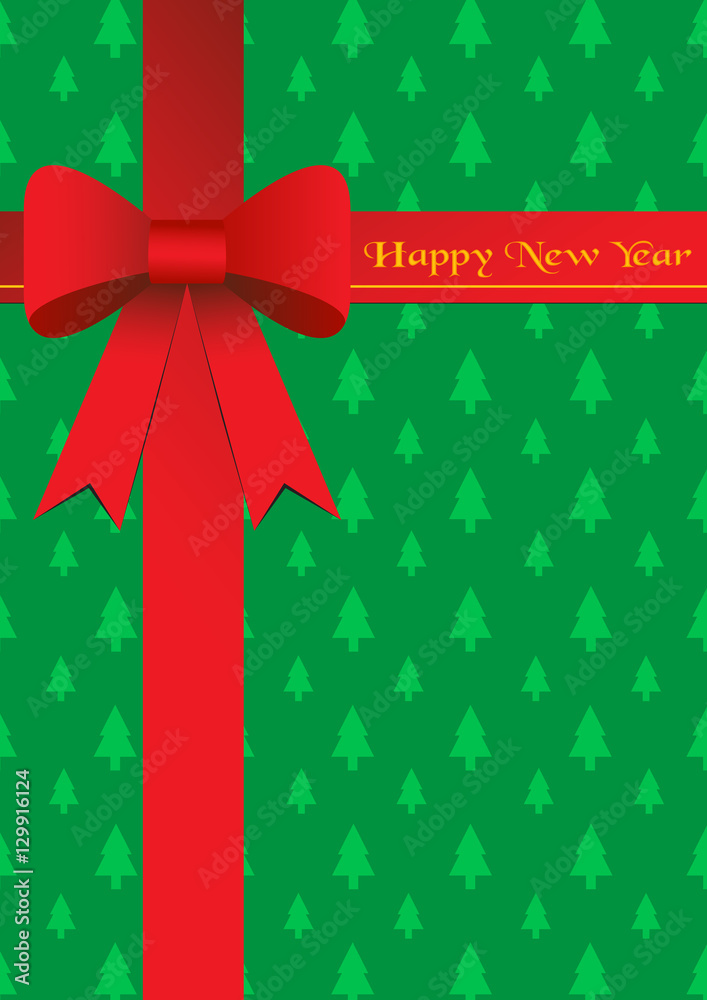 card design with ribbon background Gift box Stock Vector | Adobe Stock