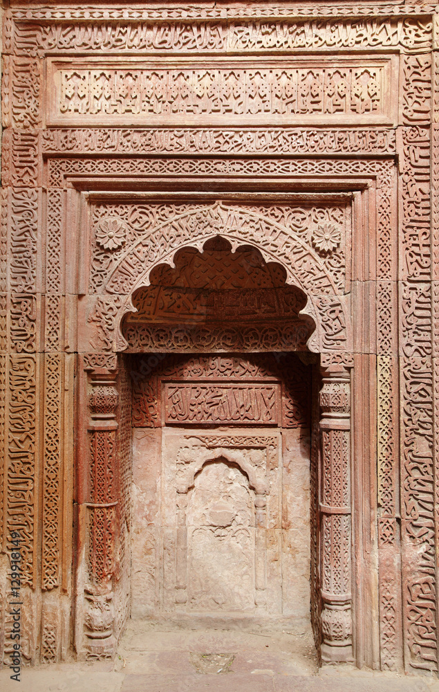 Qutub Minar is the tallest brick minar in the world and second t Stock ...