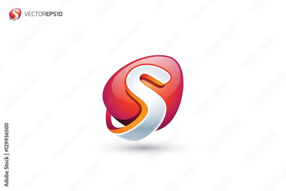 S Logo - Abstract Letter S 3D Logo Stock Vector | Adobe Stock