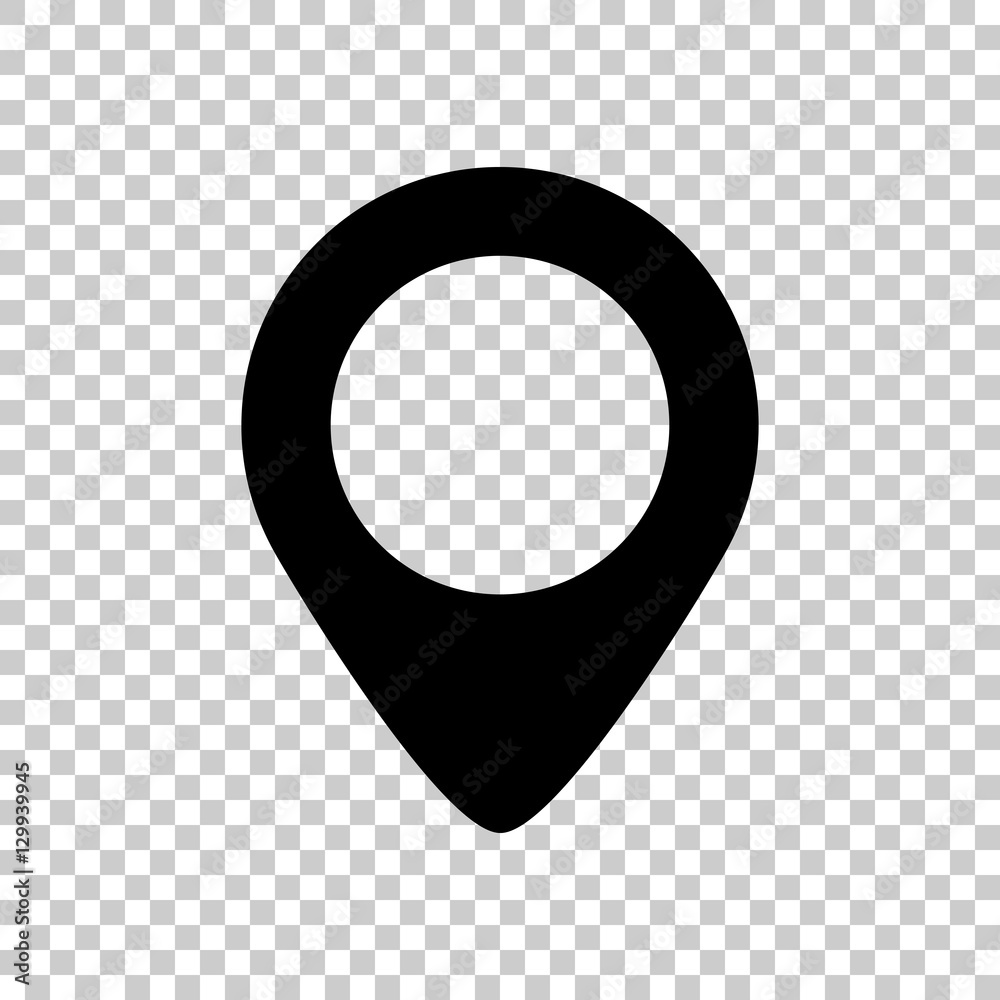 map label icon. Black icon on transparent background. Stock Vector ...