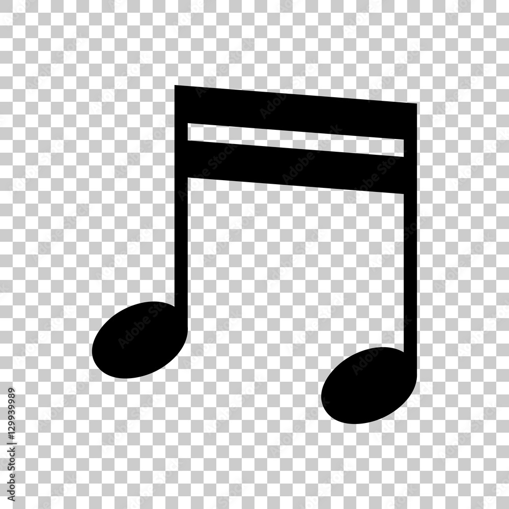 Music note icon. Black icon on transparent background. Stock Vector ...