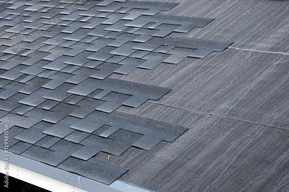 Installing Shingles. Installing Bitumen Roof Shingles. Stock Photo ...