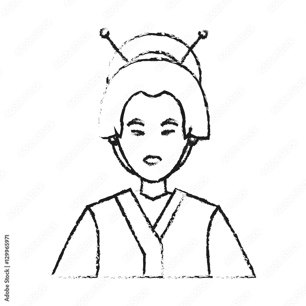 Woman icon. China cultura asia chinese theme. Isolated design. Vector ...