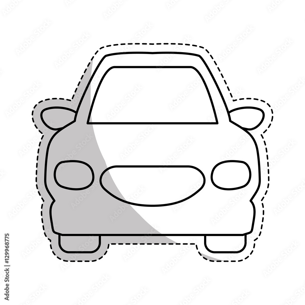 sticker of car vehicle icon over white background. vector illustration ...