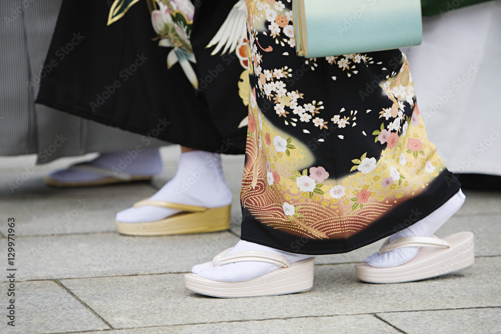Japanese Women in Traditional Dress at Meiji Shrine Stock Photo | Adobe ...