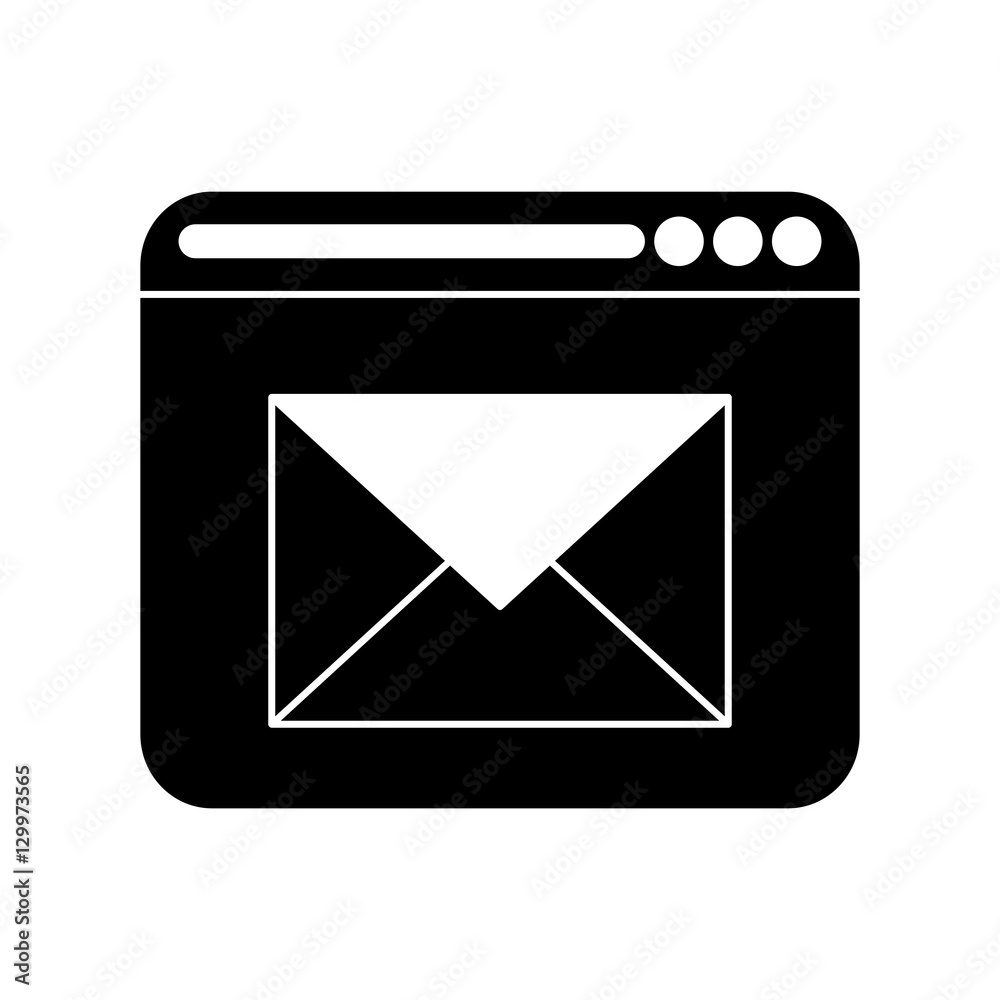 silhouette page web email message communication vector illustration eps ...
