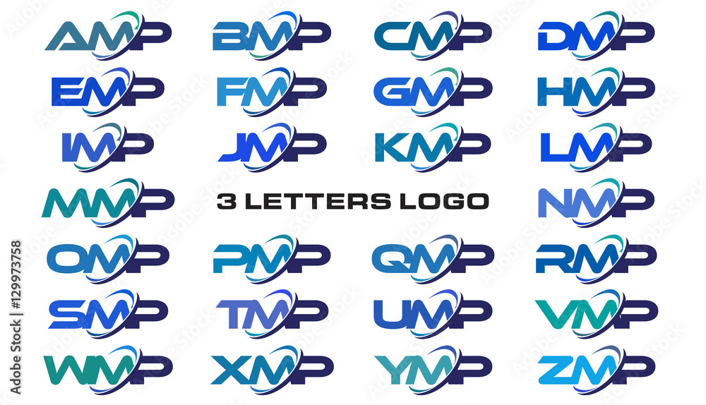 3 letters modern generic swoosh logo AMP, BMP, CMP, DMP, EMP, FMP, GMP ... 3 letters modern generic swoosh logo AMP, BMP, CMP, DMP, EMP, FMP, GMP ...