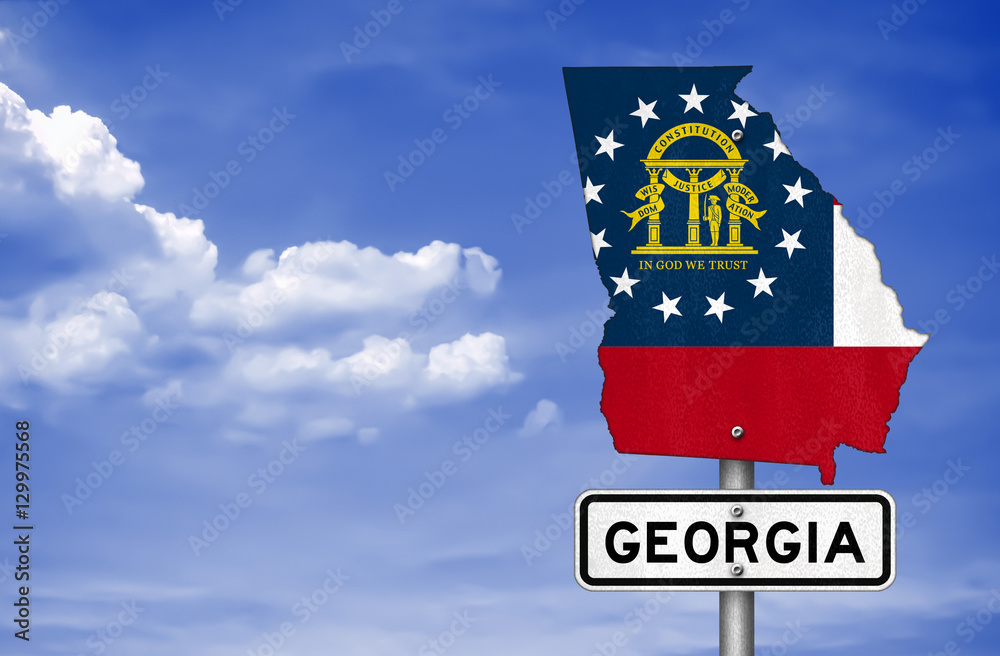 Georgia state - road sign map Stock Illustration | Adobe Stock
