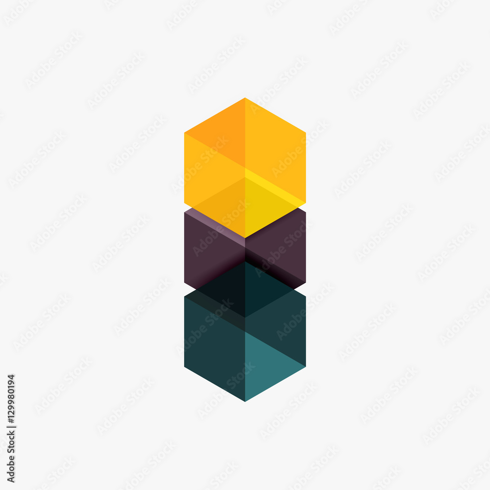 Empty blank hexagon layout, geometric template for text and options ...