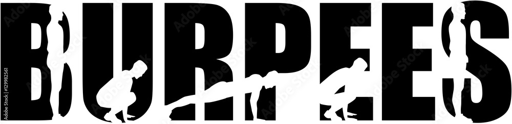 Burpees with silhouette cutout Stock Vector | Adobe Stock