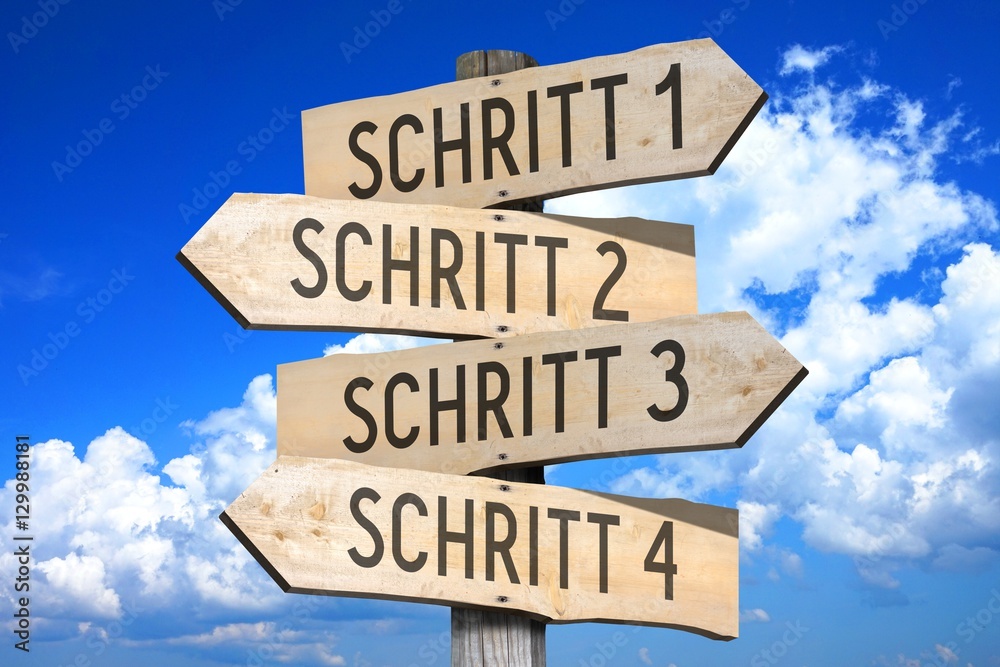 Schritt 1, Schritt 2, Schritt 3, Schritt 4 - German/ Step 1, Step 2 ...