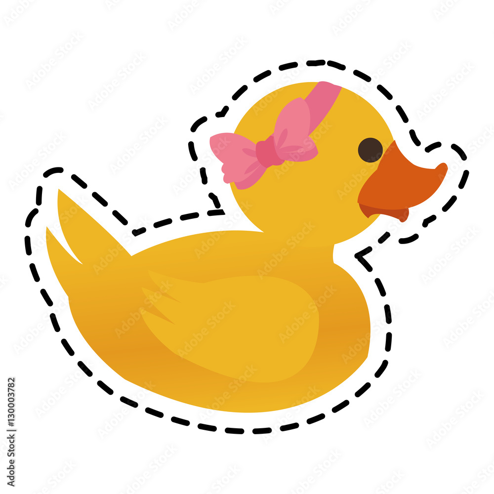 Toy duck cartoon icon. Childhood play cute and game theme. Isolated ...
