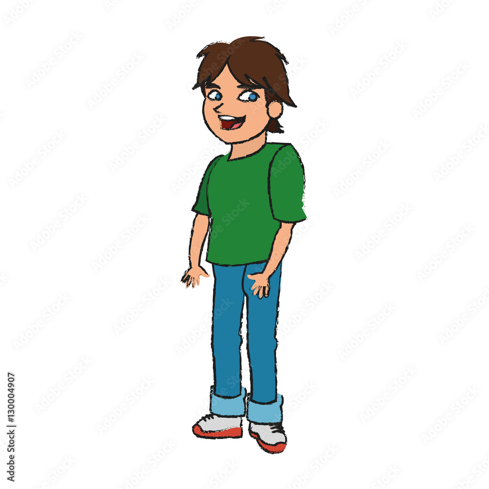 Boy cartoon icon. Kid childhood little people and person theme ...