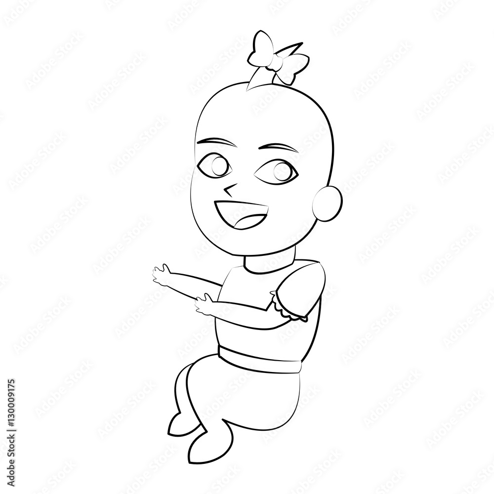 Baby cartoon icon. Child kid little small and infant theme. Isolated ...