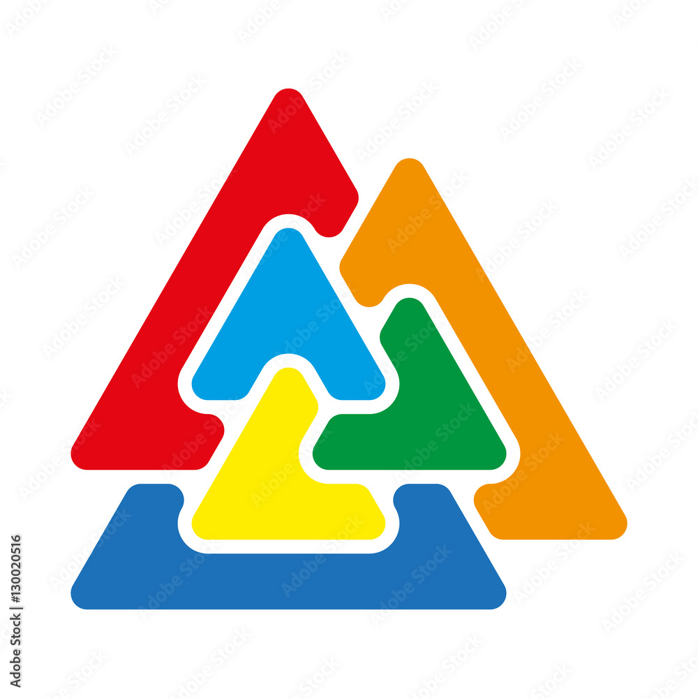 Optical illusion object. Valknut or Knot of the dead. Magic symbol, an ...