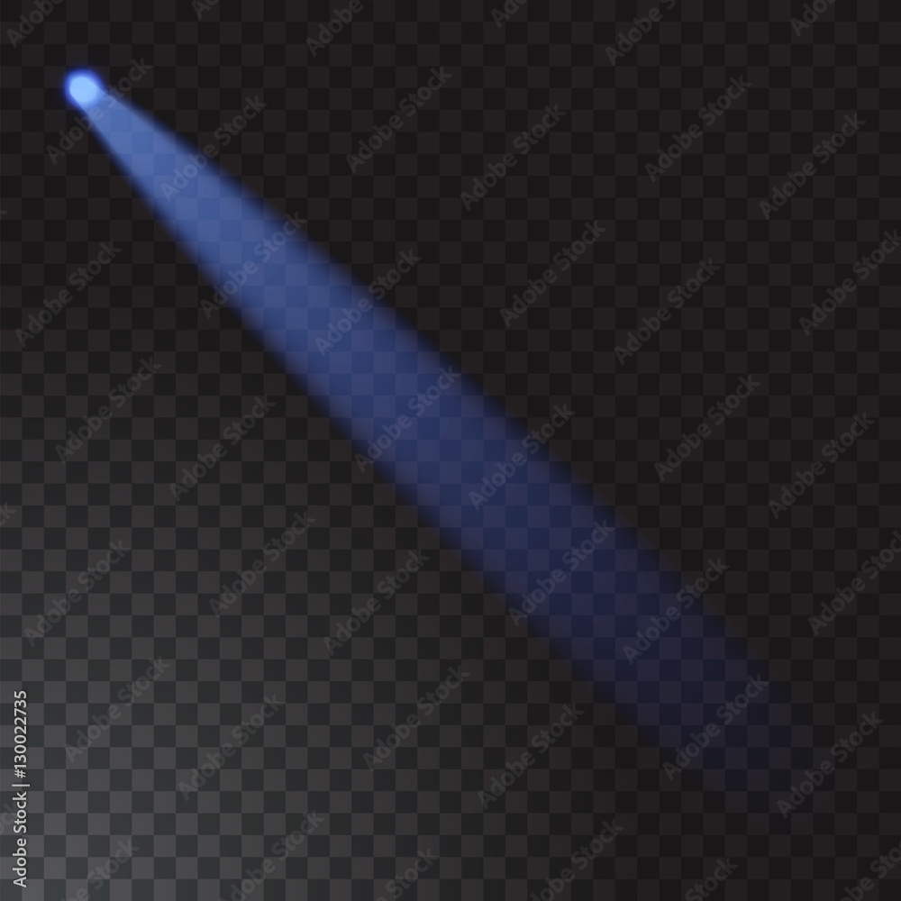 Realistic beam light on transparent background. Vector illustration ...
