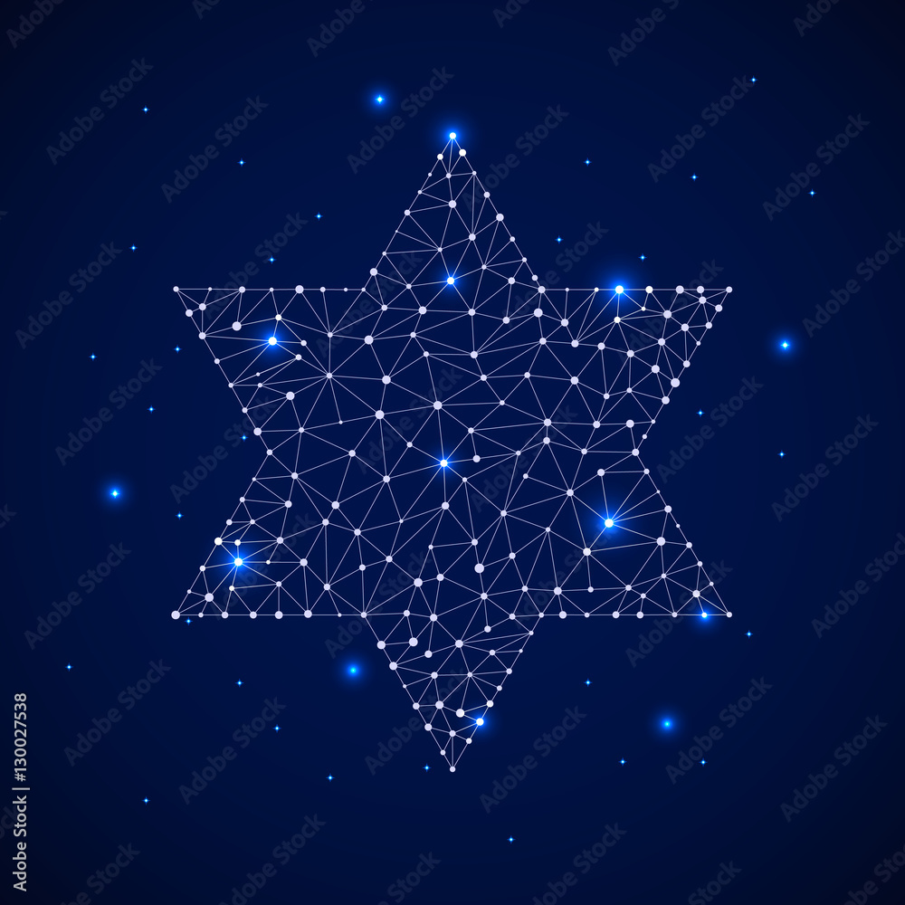 Constellation - Jewish star. Star background with Jewish star ...