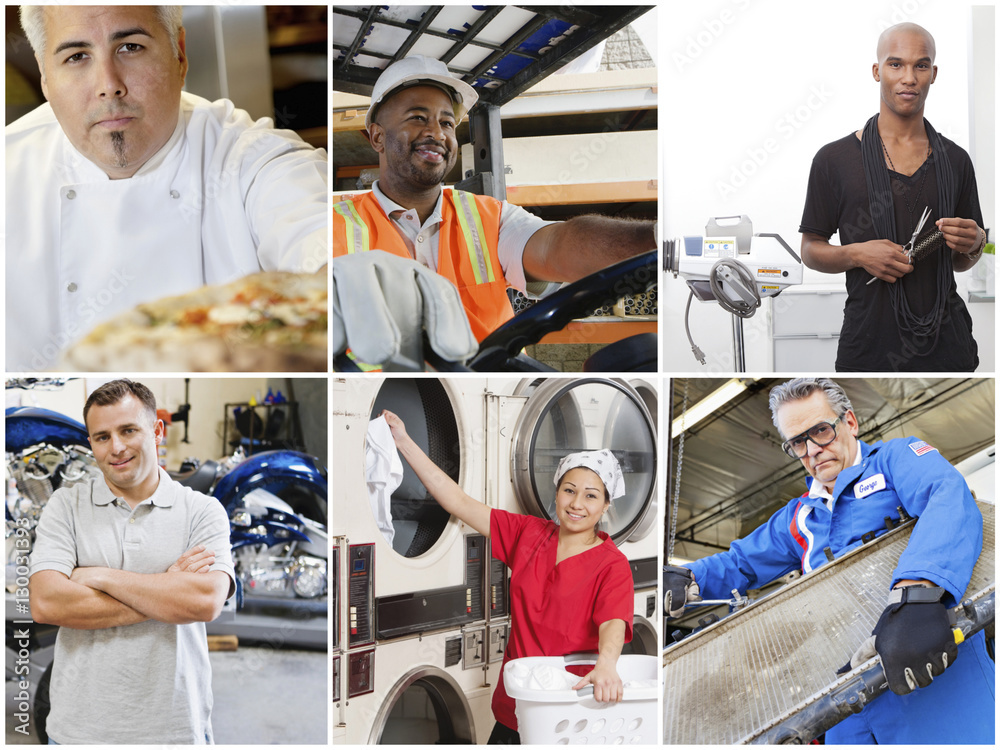 Collage of people with different occupations Stock Photo | Adobe Stock