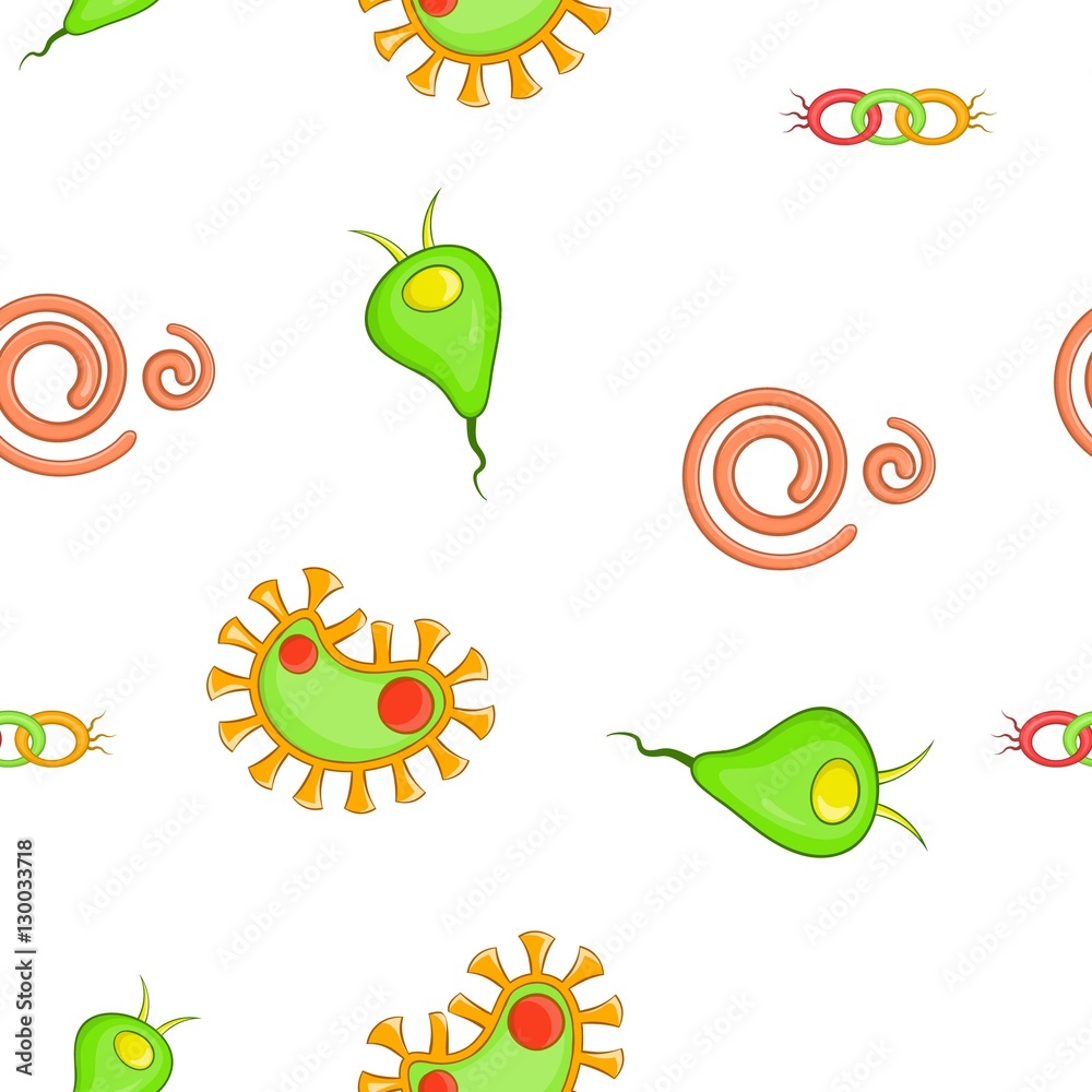 Pathogens pattern. Cartoon illustration of pathogens vector pattern for ...