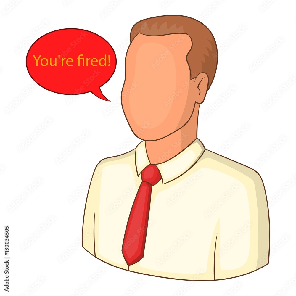 Vecteur Stock You are fired icon. Cartoon illustration of you are fired ...