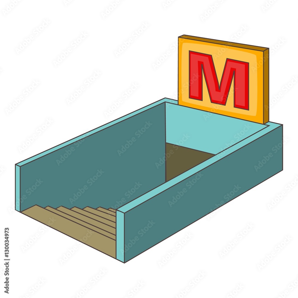 Metro icon. Cartoon illustration of metro vector icon for web Stock ...