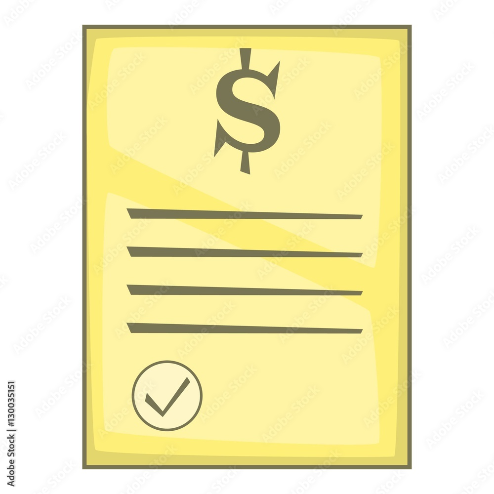 Cheque icon. Cartoon illustration of cheque vector icon for web Stock ...
