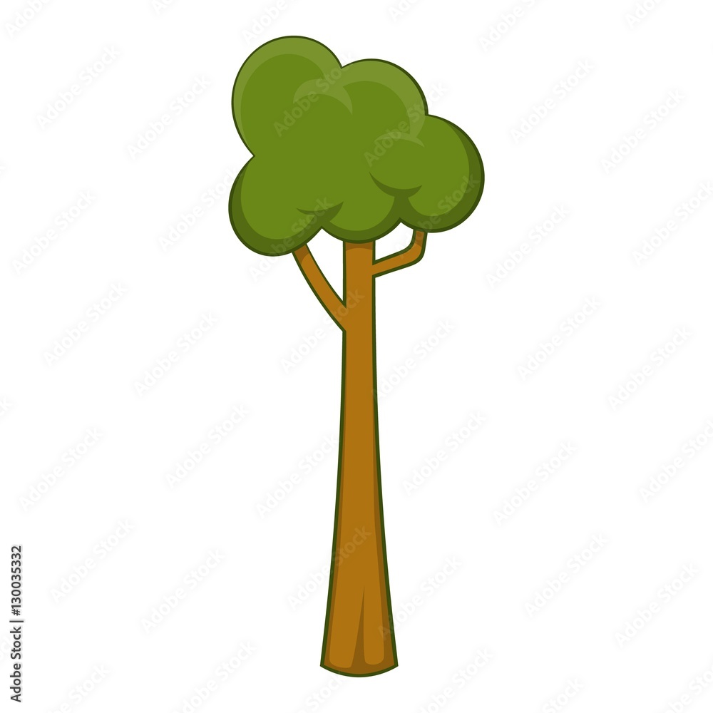 Thin tree icon. Cartoon illustration of thin tree vector icon for web ...