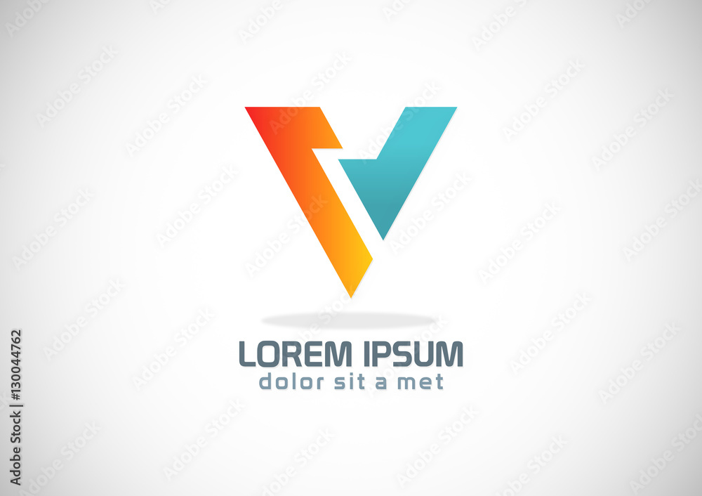 shape letter v colored logo Stock Vector | Adobe Stock