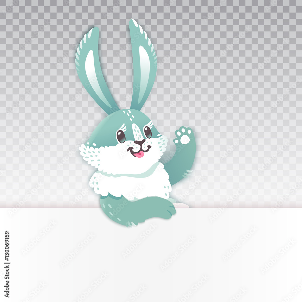 Cute rabbit cartoon waving hand. Vector illustration grouped and ...