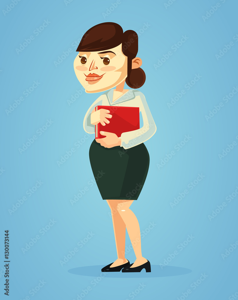 Secretary woman character. Vector flat cartoon illustration Stock ...