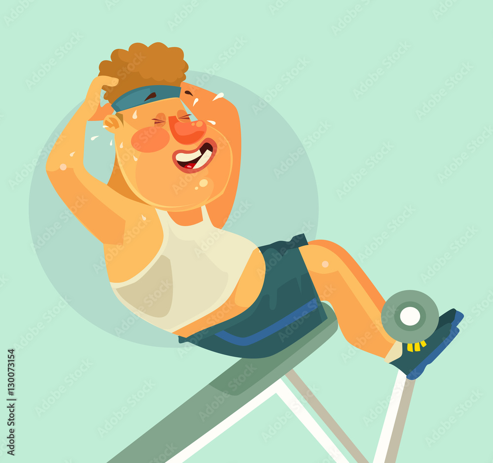 Man character exercise. Vector flat cartoon illustration Stock Vector ...