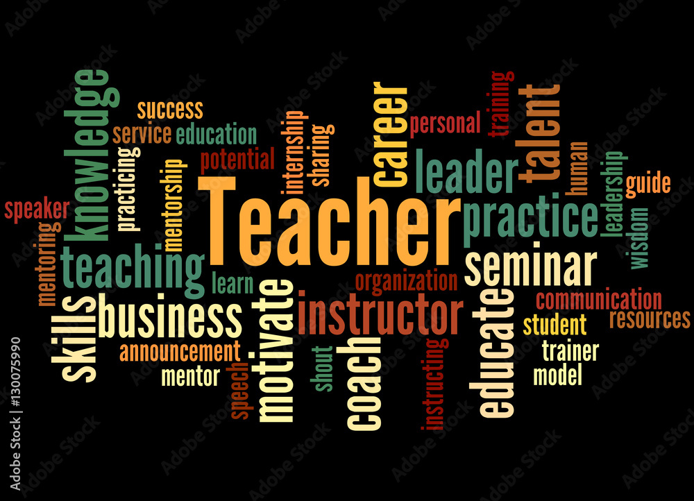 Teacher, word cloud concept 9 ilustración de Stock | Adobe Stock