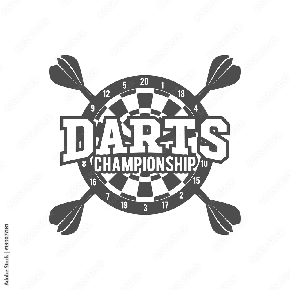 Darts label, badge, vector logo Stock Vector | Adobe Stock