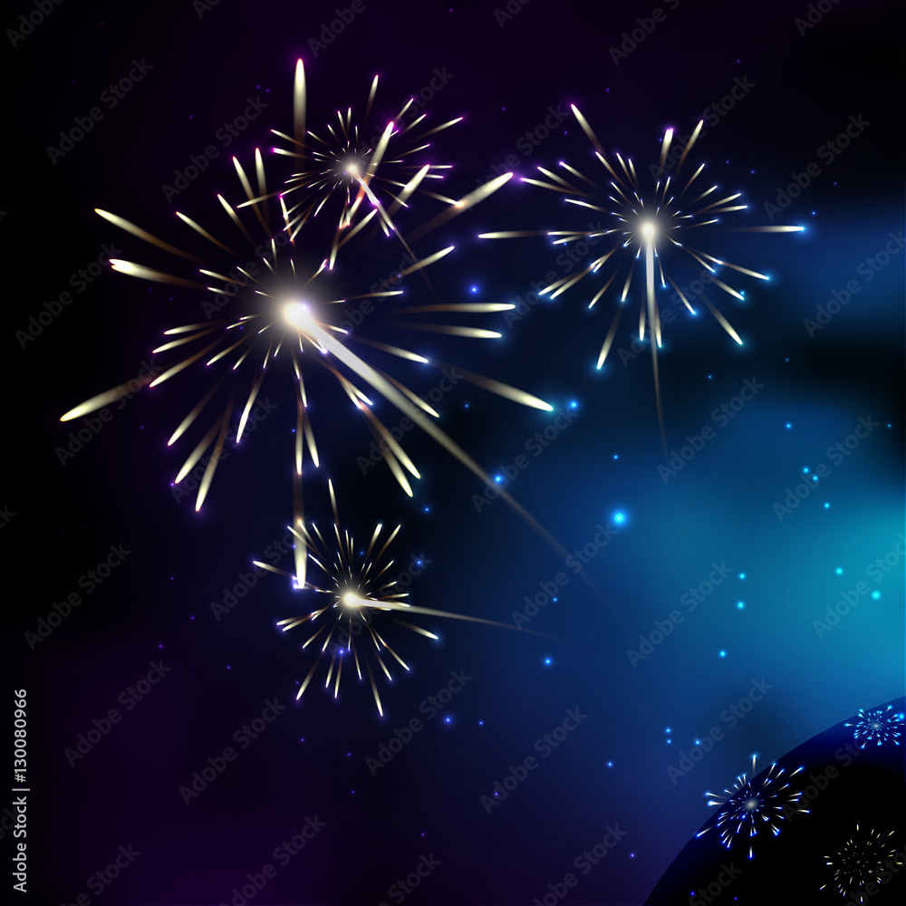 Fireworks. Galaxy. Milky way stars and star-dust in deep space cosmos ...