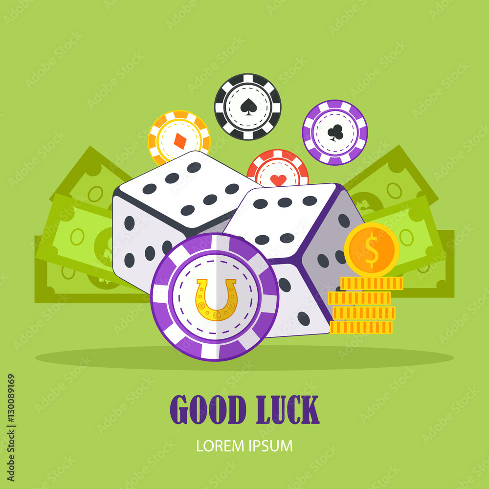 Good Luck Concept Vector Banner In Flat Design. Stock Vector | Adobe Stock
