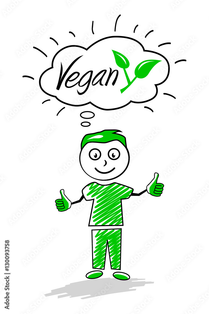 Cartoon - Vegan - 1 Stock Vector | Adobe Stock
