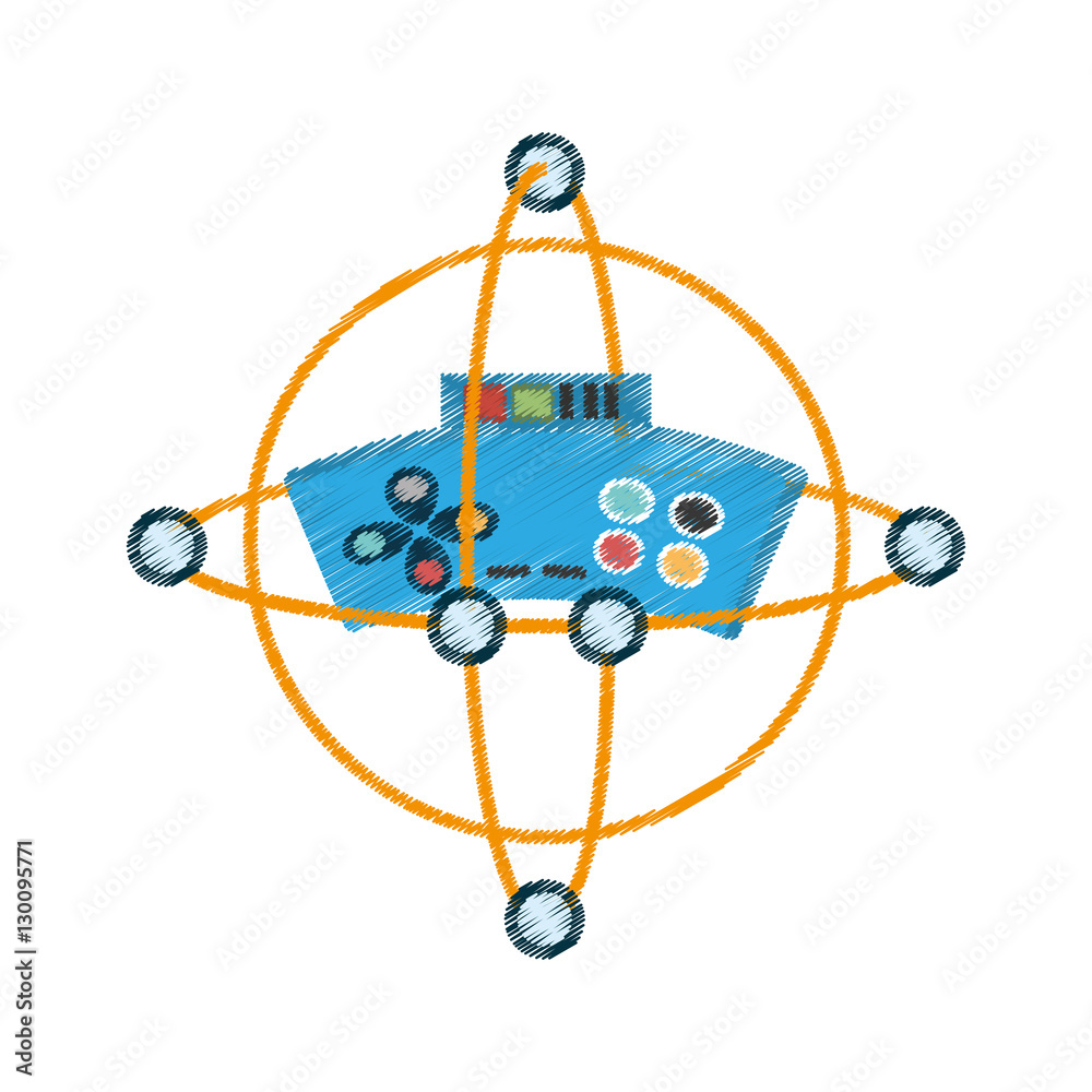 drawing vr controller game 3d 360 degree vector illustration eps 10 ...