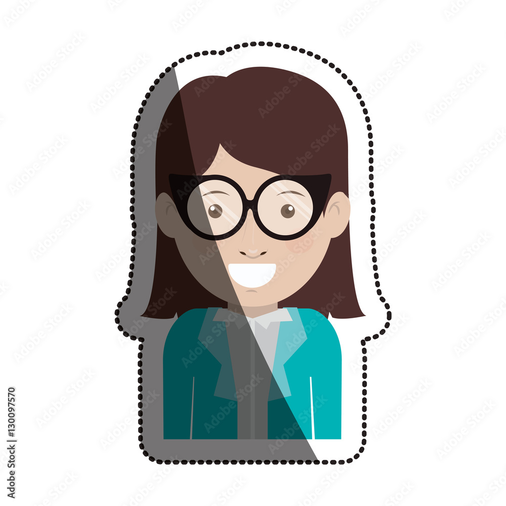 Woman with glasses icon. Girl female avatar person people and human ...