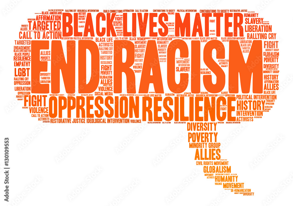 End Racism Word Cloud Stock Vector | Adobe Stock