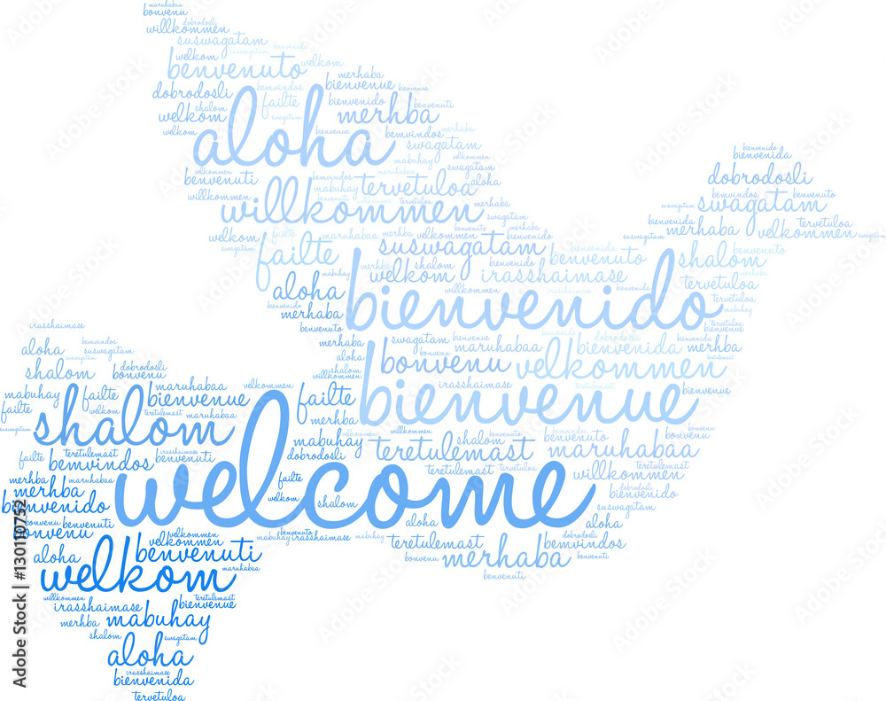 International Welcome Word Cloud. Each word used in this word cloud is ...