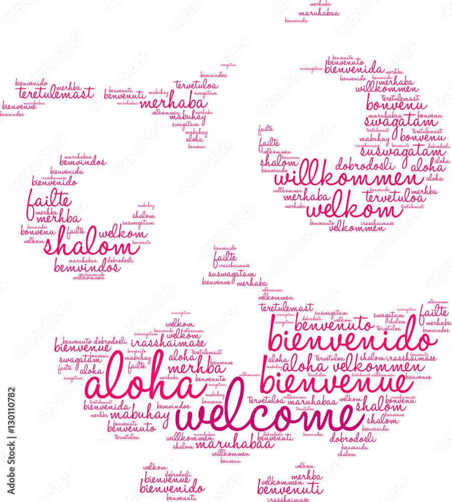International Welcome Word Cloud. Each word used in this word cloud is ...