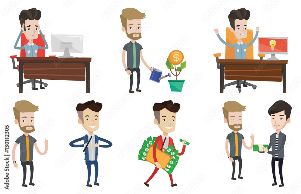 Vector set of business characters. Stock Vector | Adobe Stock