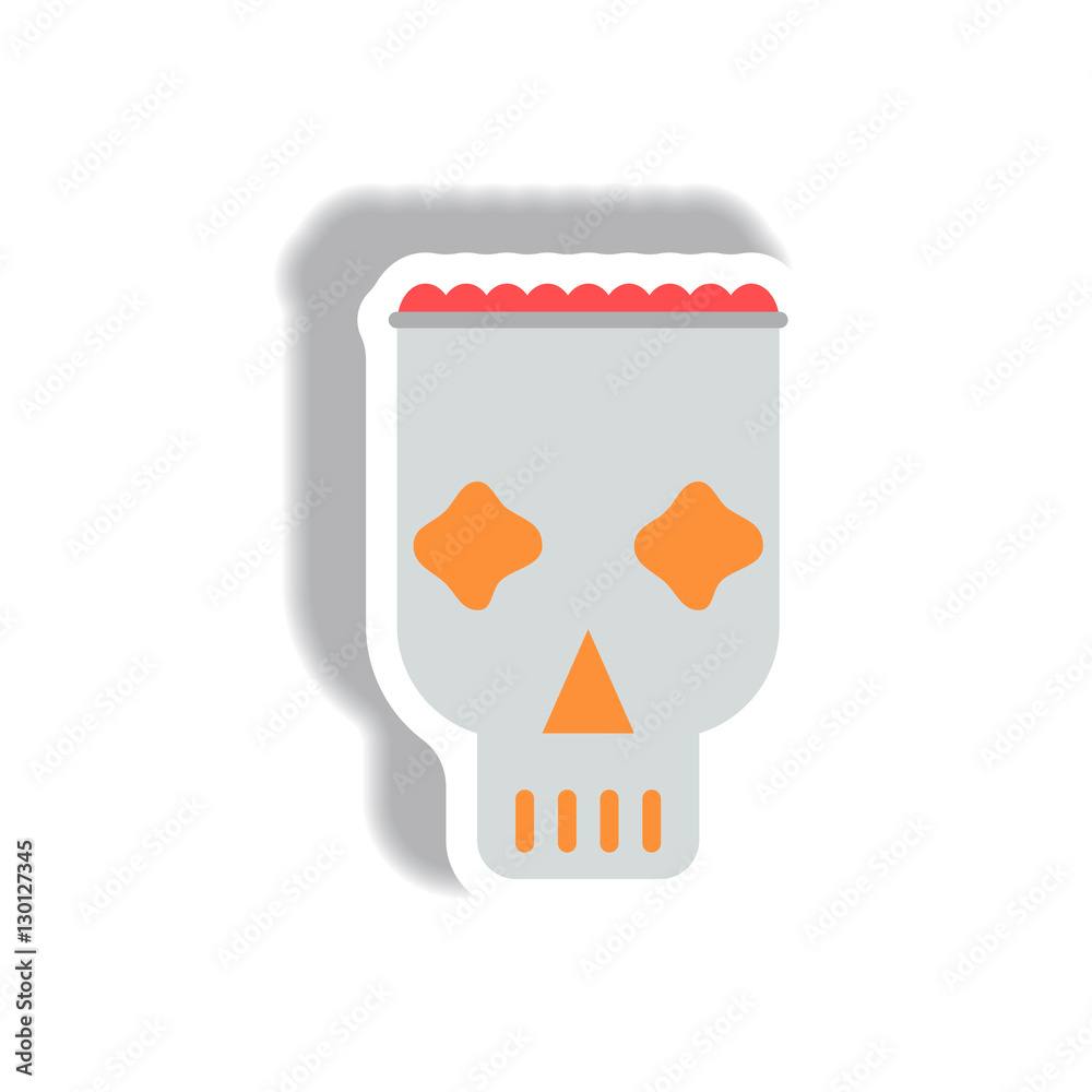 Vector illustration in flat design Halloween icon skull mask Stock ...