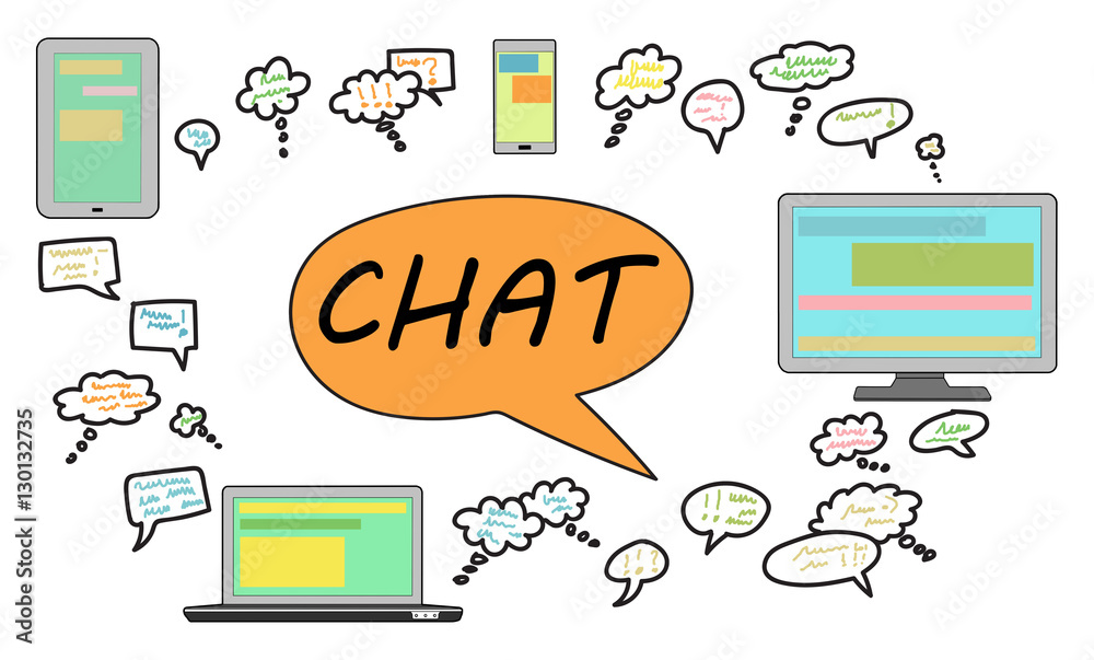 Chat concept on white background Stock-Illustration | Adobe Stock