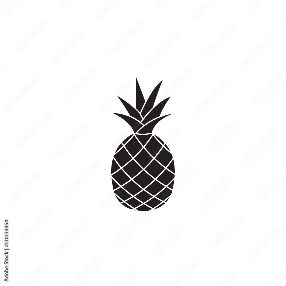 Pineapple & ananas solid icon, healthy fruit, vector graphics, a filled ...