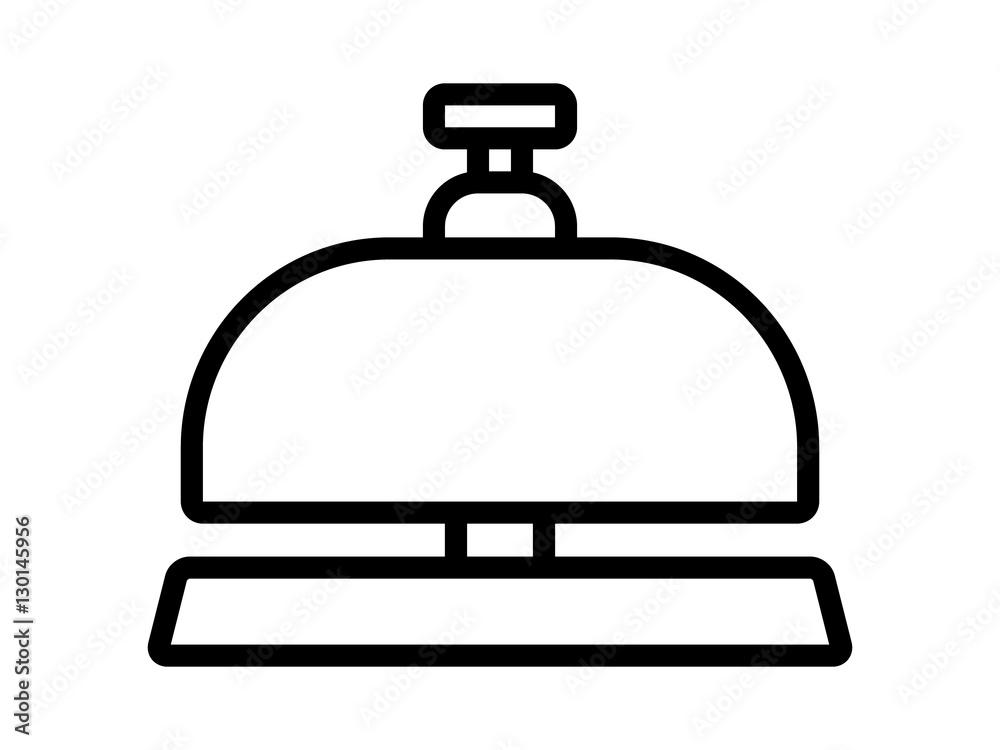 Hotel reception call bell or concierge service line art icon for apps ...