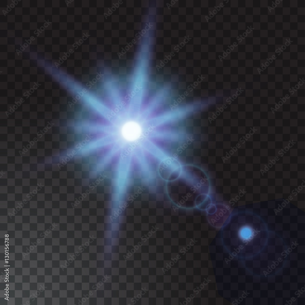 Realistic beam light on transparent background. Vector illustration ...